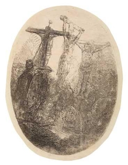 van Rijn Rembrandt | Christ Crucified between the Two Thieves: An Oval Plate (Circa 1641 ...