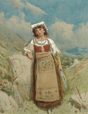 George Clark Stanton | Gypsy woman with tambourine | MutualArt