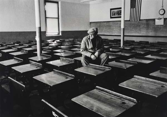 Dennis Stock | James Dean in the Old Classroom (1955) | MutualArt