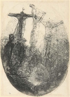 Rembrandt van Rijn | Christ Crucified between the Two Thieves: An Oval Plate (Circa 1641 ...
