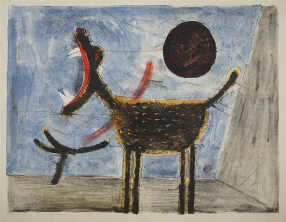 Rufino Tamayo | Perro Aullando a la luna (1960) | MutualArt