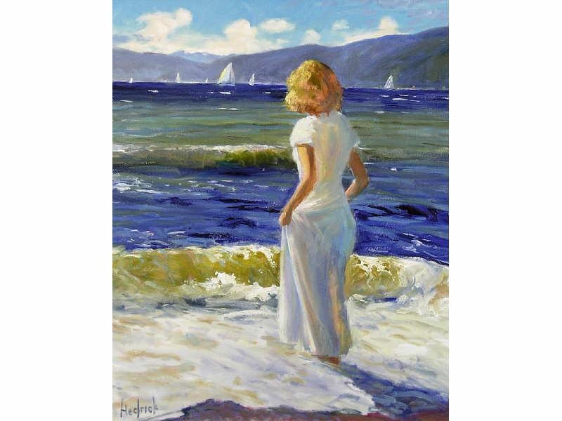 Ron Hedrick | WADING IN THE SURF | MutualArt