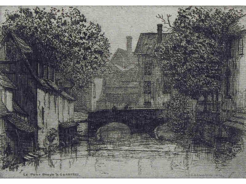 Caroline Helena Armington | 2 works: LE PONT BOUJU A CHARTRES; LA RUE ...