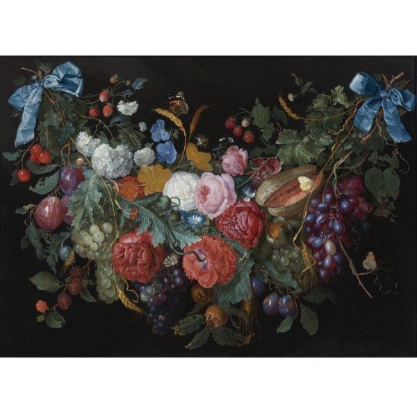 Jacob van Walscapelle | A Garland of Flowers and Fruit Bound Together ...