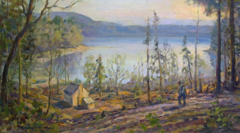 Adam Sheriff-Scott | DESCENDING TO A LAKESIDE CABIN | MutualArt