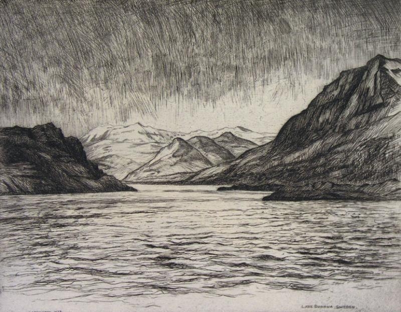 Caroline Helena Armington | 2 works: THE FALLS AT STORA, SWEDEN; LAKE ...