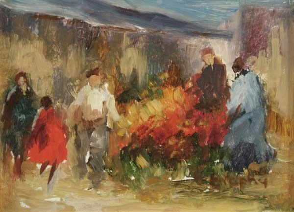 Elizabeth Brophy | 'Flower Sellers' | MutualArt