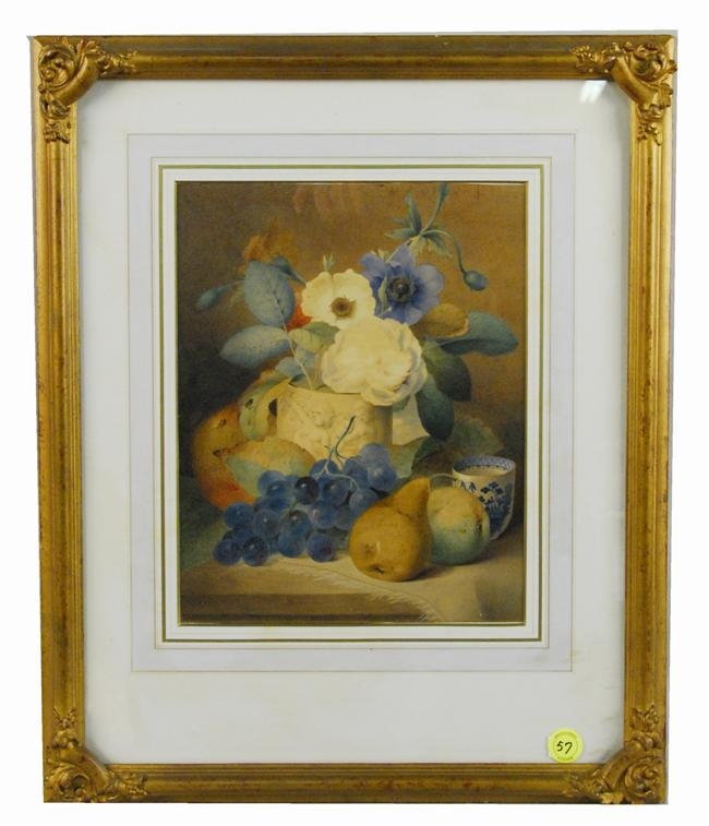 William A. Crabb | STILL LIFE WITH FLOWERS AND FRUIT | MutualArt