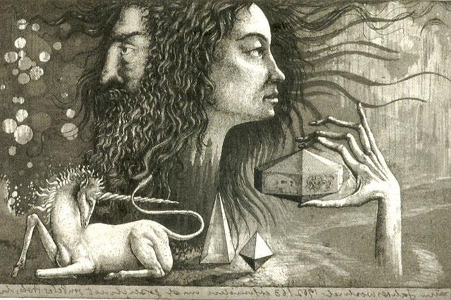 Peter Proksch | Figures and a Unicorn | MutualArt