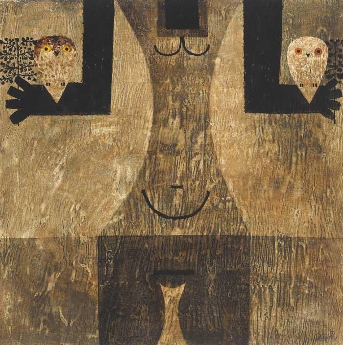 Colin Middleton | WOMAN WITH OWLS (1967) | MutualArt