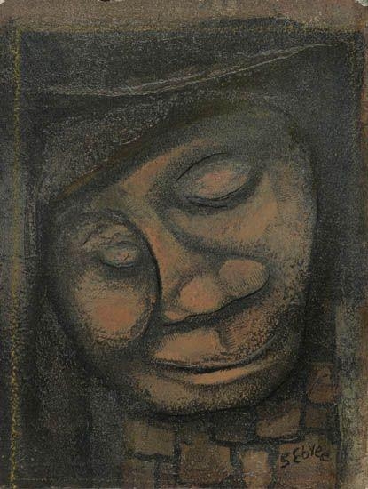 Charles Sebree | Untitled (Surreal Head) (1955 - 1959) | MutualArt
