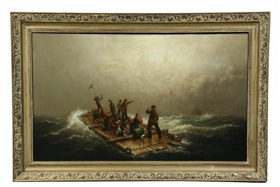 Wesley E. Webber | Shipwreck Survivors on Raft | MutualArt