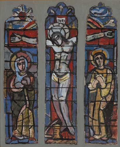 Evie Hone | THE CRUCIFIXION - DESIGN FOR CHURCH AT DOWNE, KENT (Circa ...