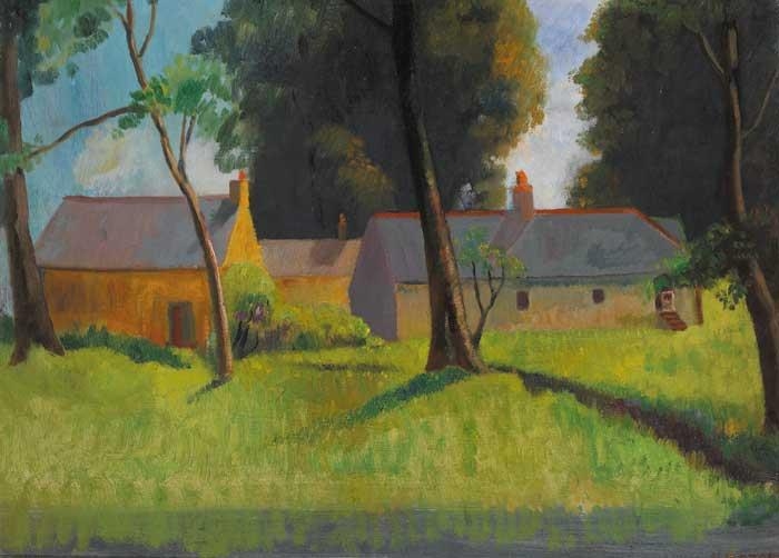 James Sinton Sleator | LANDSCAPE WITH FARM BUILDINGS AND TREES (1907 ...