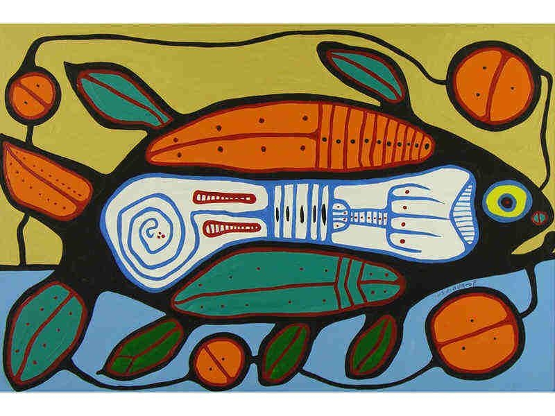 Norval Morrisseau | FISH LAYING EGG IN A CIRCLE | MutualArt