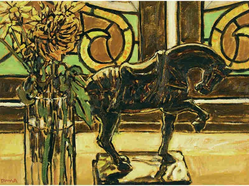 William Duma | CHINESE HORSE & FLOWERS | MutualArt