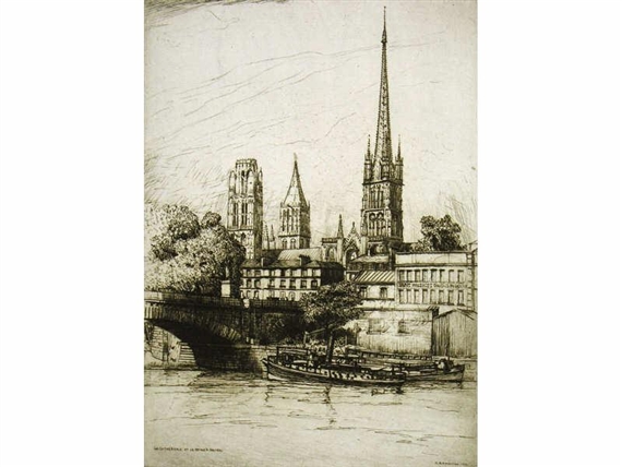Caroline Helena Armington | LA CATHEDRALE ET LA SEINE A ROUEN (1923 ...