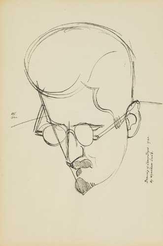 Percy Wyndham Lewis | Portrait of James Joyce (1920) | MutualArt