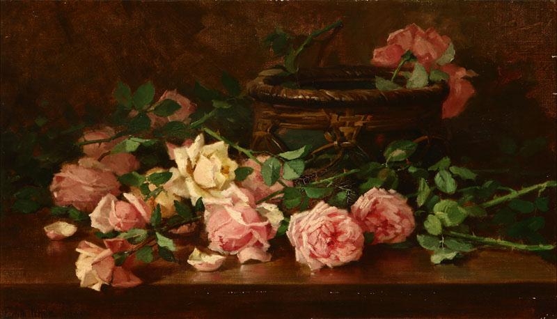 Edith White | Still life with pink roses | MutualArt