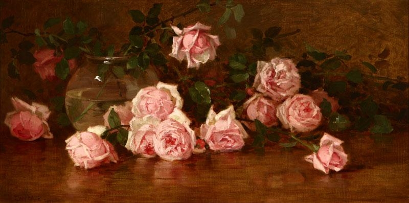 Edith White | Still Life - Pink and White Roses (1895) | MutualArt