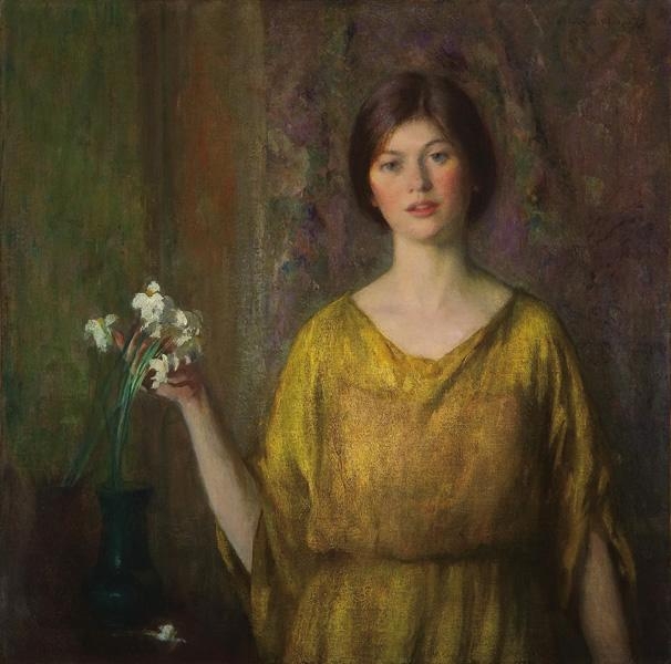 Ivan Gregorovitch Olinsky | Young Woman in Yellow | MutualArt