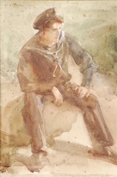 Henry Scott Tuke | The bather | MutualArt