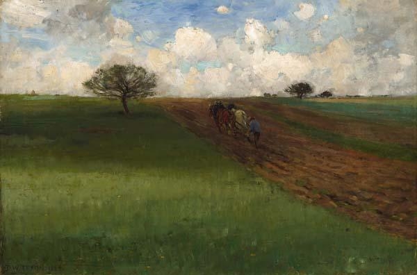 Dwight William Tryon | Tilling the Field (1883) | MutualArt