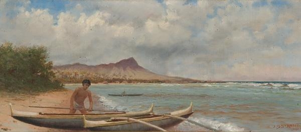 Joseph Dwight Strong | Hawaiian Fisherman Near Diamond Head (1895 ...