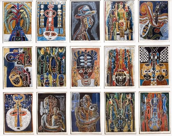 Bruce Onobrakpeya | MILLENIUM MASKS PANEL 11 (1994 - 1998) | MutualArt