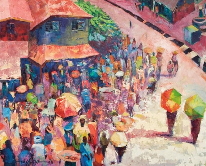 Olu Ajayi | MARKET BY THE PALACE (1999) | MutualArt