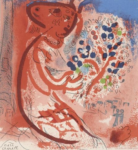 Marc Chagall | Red figure with tree | MutualArt