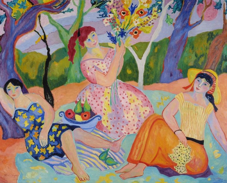 France Wagner | Trois femmes au bouquet (1980) | MutualArt