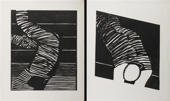 Michael Spafford | 2 Works from the Falling Figure Series (Late 20th ...