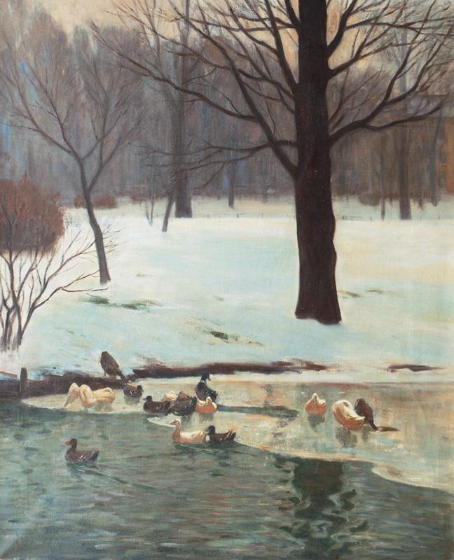 Frederick Vezin | Ducks on the Alster | MutualArt