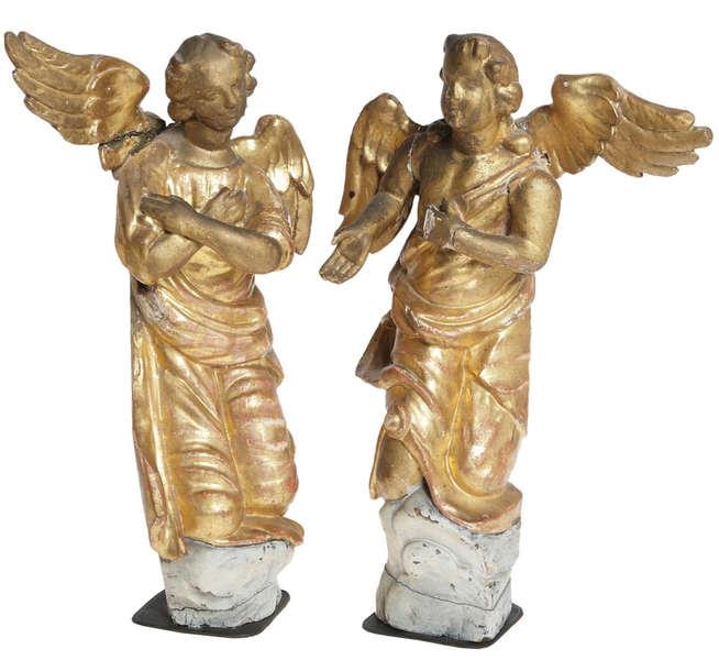Italian School, 19th Century | A pair of kneeled angels on a cloud ...