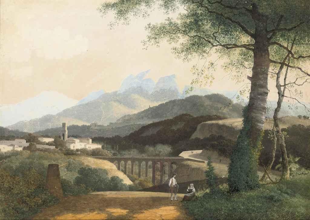 Mattheus Derk Knip | Resting in the shade of a tree, La Cava beyond ...