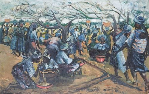 Ben Enwonwu | The marketplace | MutualArt