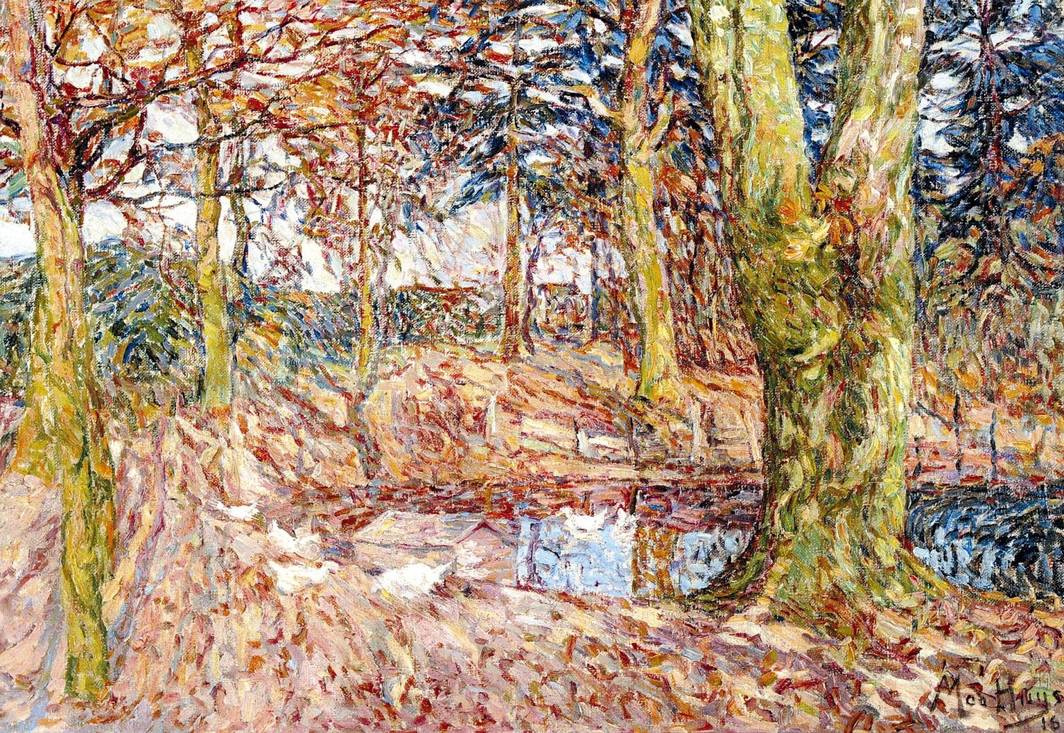 Modeste Huys | HERFST IN HET PARK VIJVE ST ELOOI (1916) | MutualArt