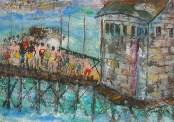 Joe Maseko | FIGURES ON A PIER | MutualArt