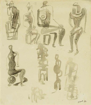 Moore Henry | Ideas for Sculpture: Transformation Drawing (1932 ...