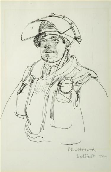 Ken Howard | Portrait of a man, possibly a British army bomb disposal ...