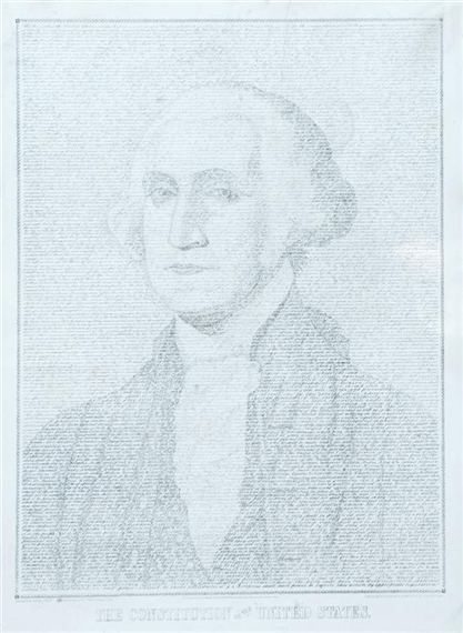 W. H. Pratt | George Washington calligraphic portrait. The Constitution ...