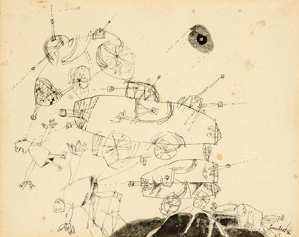 Lucebert | Figures and cars (1956) | MutualArt
