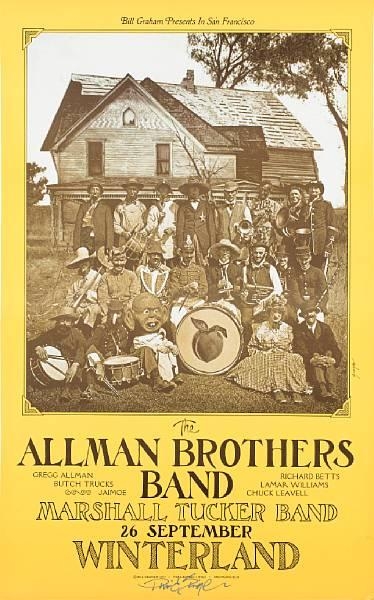 David Singer | Poster for The Allman Brothers Band/Marshall Tucker Band ...