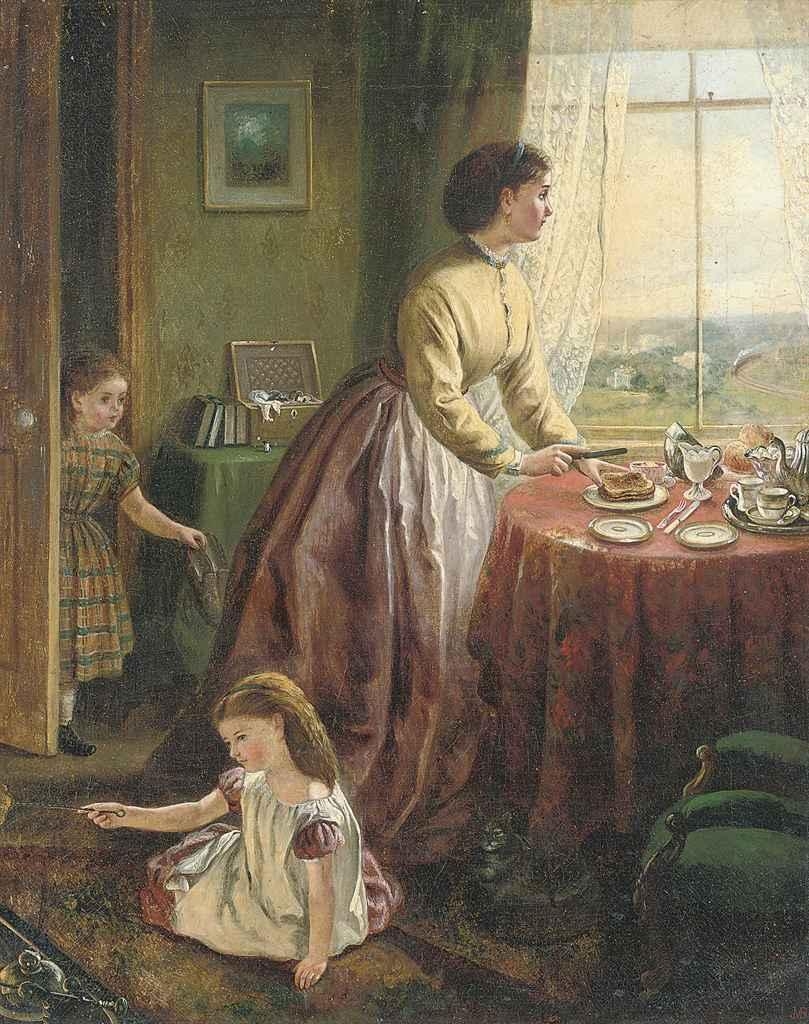 Jane Maria Bowkett | Country maiden with spinning wheel | MutualArt