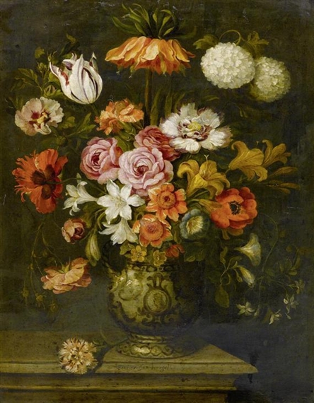 Jan Brueghel the Younger | Bouquet of flowers in a porcelain vase ...