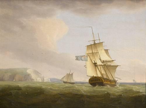 Thomas Whitcombe | An English frigate off the Needles | MutualArt