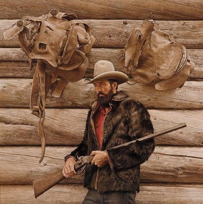 James Bama | Bob Edgar with Sharps Rifle (1981) | MutualArt