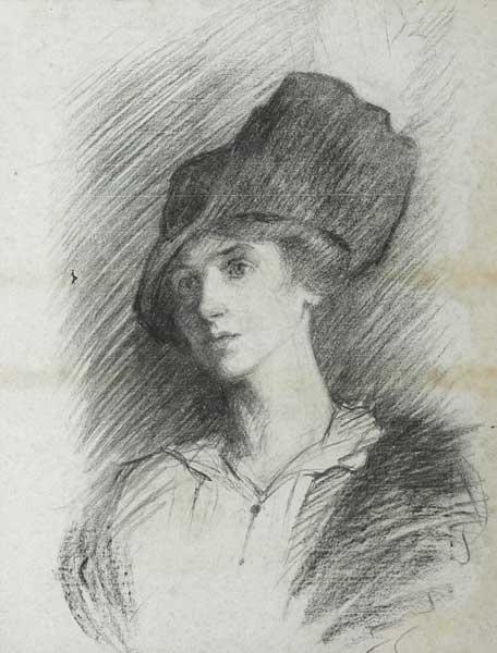 Sarah Henrietta Purser | PORTRAIT OF A LADY WITH A HAT | MutualArt
