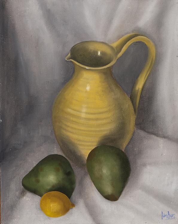 Jan Bor | Still life with jug and fruits | MutualArt